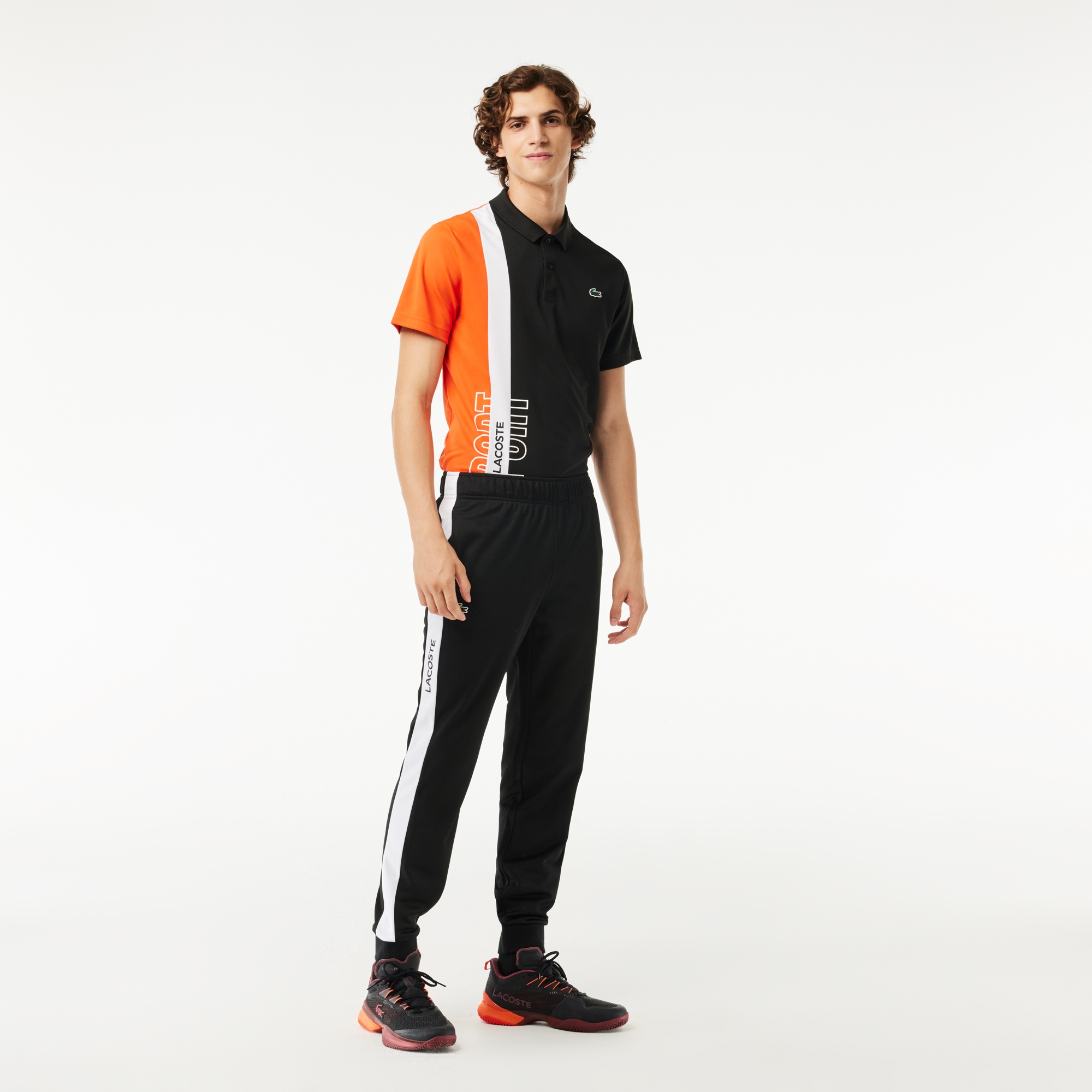Lacoste SPORT Erkek Renk Bloklu Siyah Eşofman Altı XH1798-258 | Lacoste