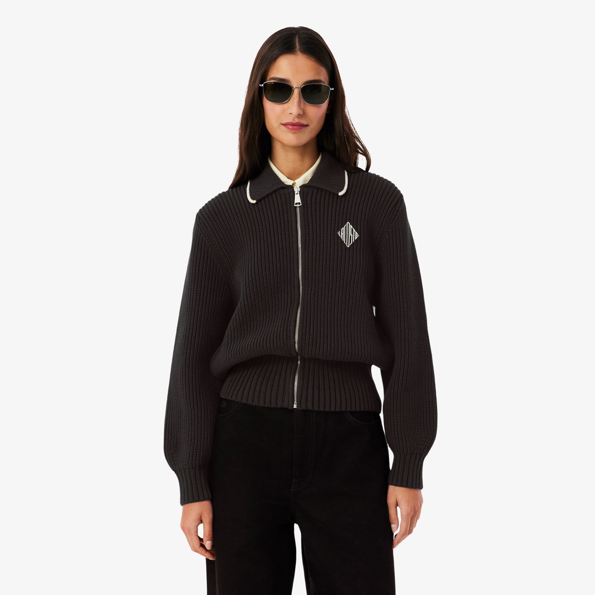 Kadın Loose Fit Fermuarlı Sarı Hırka AF9858-3LA | Lacoste